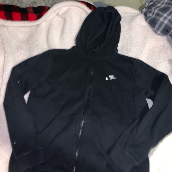 Nike | Sweaters | Black Nike Zip Up Hooded Sweater | Poshmark